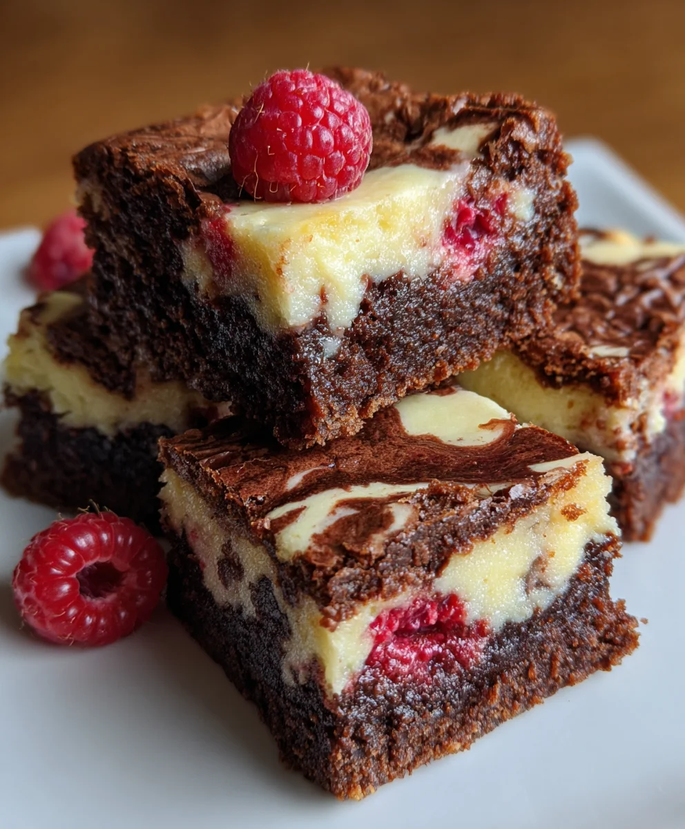 White Chocolate Raspberry Swirl Brownies - Simply Quick Bites